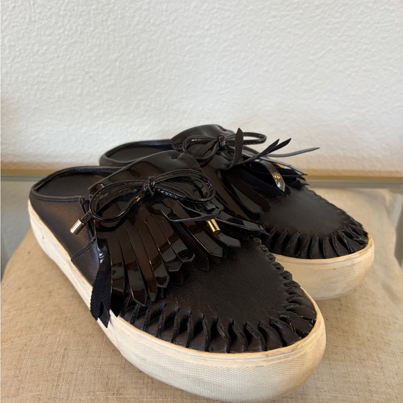 J/SLIDES | Shoes | Jslides Black Fringe Slipon Shoes | Poshmark